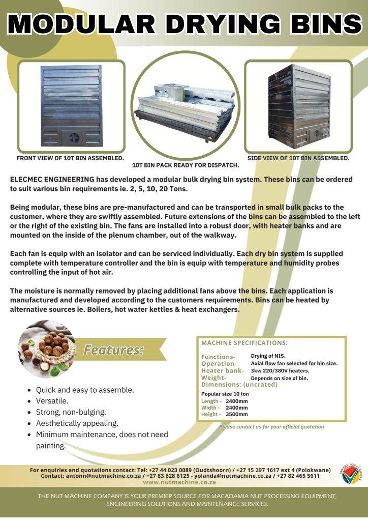 Drying Bins | The Nut Machine Company